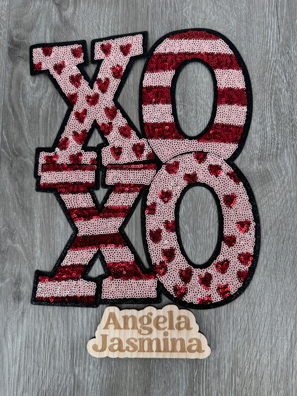 XOXO Pale Pink and Red Sequins Patch – Angela Jasmina